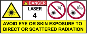 Example of a specific Laser Safety Facts label